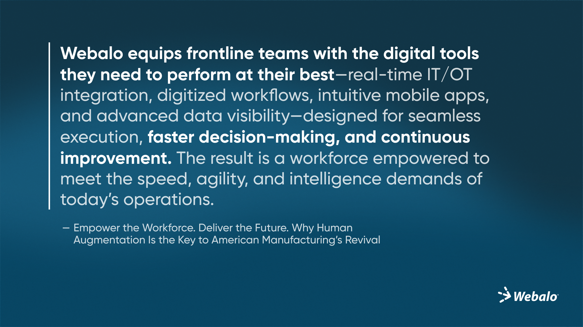Empower the Workforce. Deliver the Future. Why Human Augmentation Is the Key to American ...